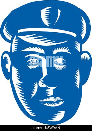 Illustration of a policeman police officer viewed from side with speed ...