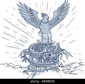 vector illustration of Chinese Dragon around the eye Stock Vector Image ...