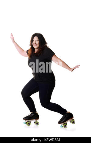 roller skates. woman on roller skates. rollerskating Stock Photo - Alamy