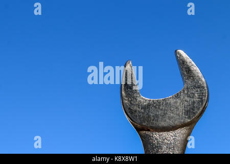 The Isolated Wrench with the Blue Sky Background Stock Photo - Alamy