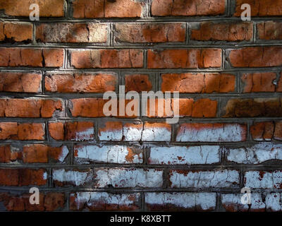 Red lined brick wall background with green grass Stock Photo - Alamy