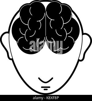 human brain inside head topview icon image Stock Vector Image & Art - Alamy