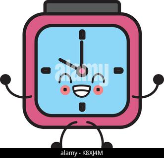 Clock timer isolated cute kawaii cartoon Stock Vector Image & Art - Alamy