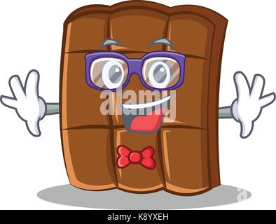 cartoon character of Geek chocolate bar with pink cream design Stock ...