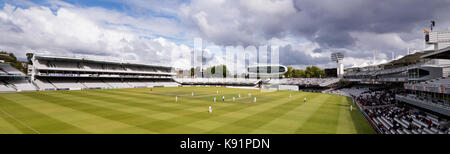 Panoramic view of Lords Cricket Ground. From Compton Stand looking ...