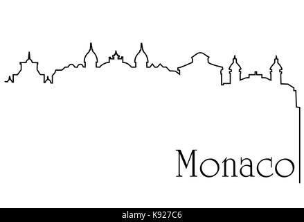 Monaco silhouette skyline, vector city, monacan linear architecture ...