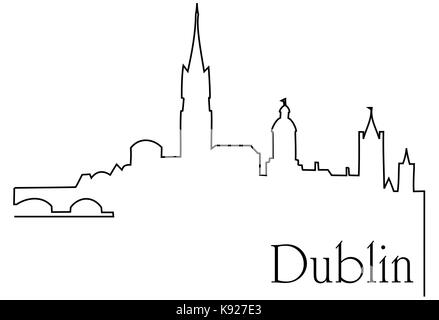 Outline Dublin Ireland City Skyline with Historic Buildings Isolated on ...