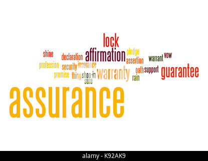 Assurance word cloud Stock Photo - Alamy