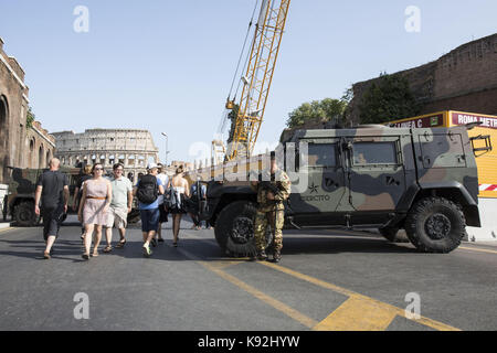 Increased security on the streets of Rome, Italy, following the terror ...