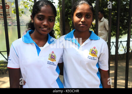 School Girls In Uniform, Kandy, Central Province, Sri Lanka Stock Photo ...