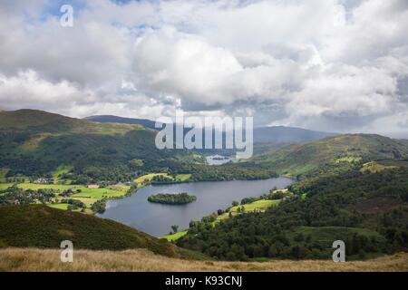 View over Grasmere from Silver Howe, the Lake District, Cumbria ...