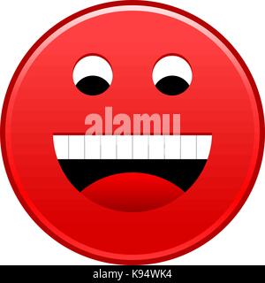 Red smiling face cheerful smiley happy emoticon. Quick and easy ...