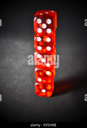 Stacked red dice Stock Photo - Alamy