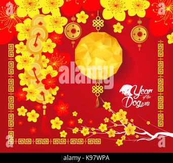 New year card with a dog for year 2018 / translation of Japanese New ...