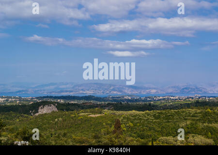 green mountains Corfu, Greece. horizontal shot landscape Stock Photo ...
