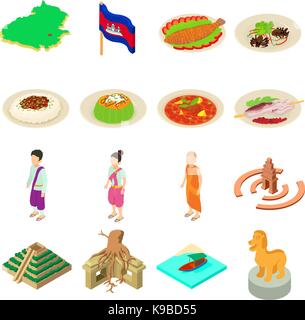 Cambodia flag icon, isometric style Stock Vector Image & Art - Alamy