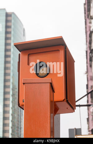 An infrared traffic radar, speed trap camera ready to monitor vehicles ...