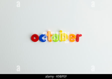 halloween word in colourful children's letters Stock Photo - Alamy