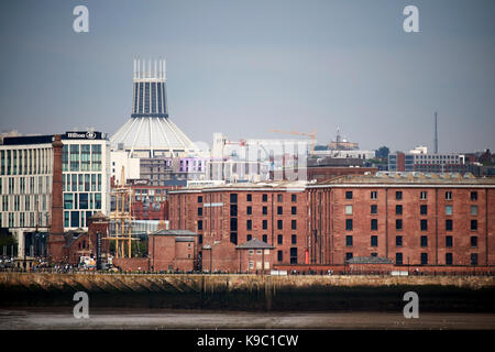 The waterfront skyline at the Albert Dock in Liverpool Stock Photo - Alamy