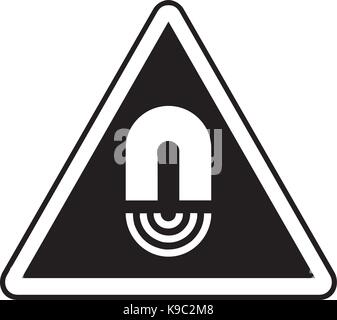 strong magnetic field vector warning sign sticker label danger for ...