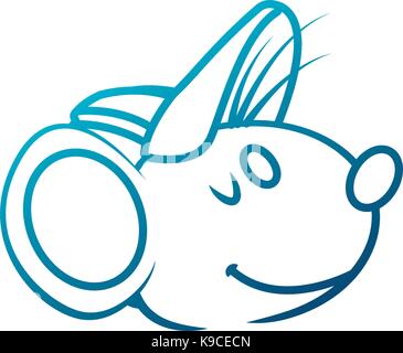 Mouse cute animal blue lines Stock Vector Image & Art - Alamy
