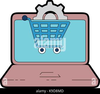 Modern, portable computer cart design in vector format, suitable for ...