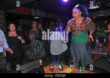 lead singer Ramaine of AmaZinc at Khayamandi Township, Stellenbosch ...