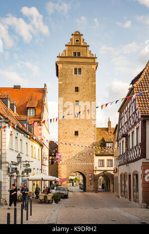 VOLKACH, GERMANY - August 20: Tourists at the historic old town of ...