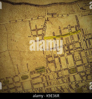 Marylebone Map Clipping from Neuester Grundriss von London Westminster ...