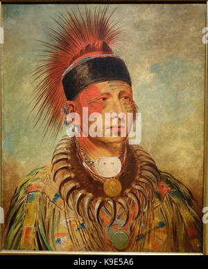George Catlin - Mew-Hew-She-Kaw, The White Cloud, Chief of the Ioways ...