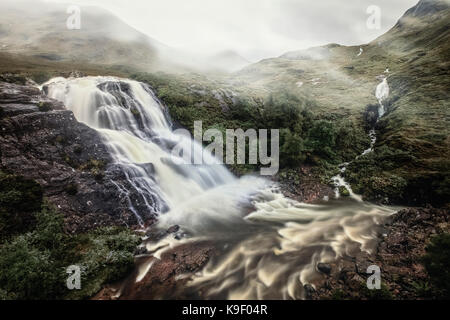 Meeting of Three Waters waterfall, Glencoe, Scotland Stock Photo - Alamy