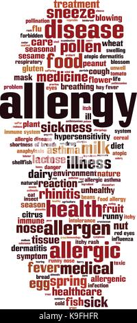 Food allergy word cloud concept. Collage made of words about food ...