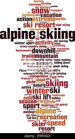 Alpine skiing word cloud concept. Vector illustration Stock Vector ...