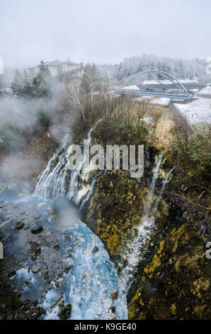 Shirogane hot spring village of Biei City, stands this 30m tall ...
