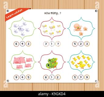 Dinosaur counting game. Math activity for preschool children with dinos ...