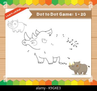 Kids coloring page - rhino Stock Vector Image & Art - Alamy