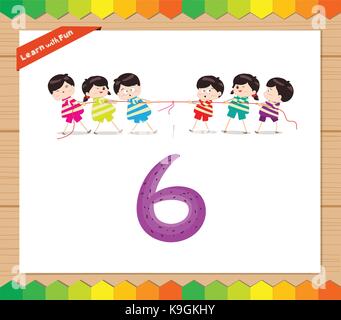 Illustration of a flashcard number six Stock Vector Image & Art - Alamy
