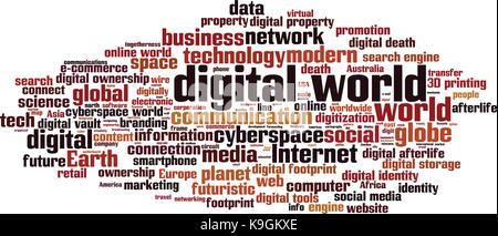 Digital footprint word cloud concept. Vector illustration Stock Vector ...