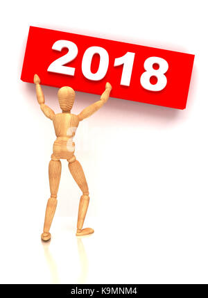 Happy new 2018 year sign. Black negative space vector logo Stock Photo ...