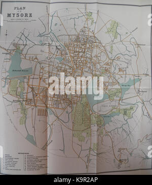 Mysore city Gazetteer map 1897 Stock Photo - Alamy