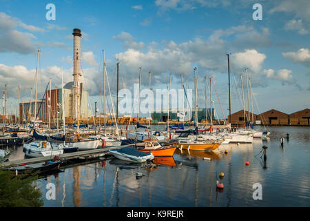 Summer afternoon at Shoreham Port, Southwick, West Sussex, England ...