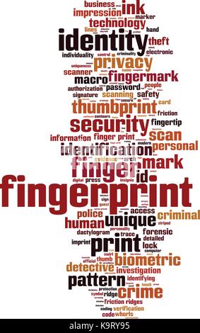 Fingerprint word cloud concept. Vector illustration Stock Vector Image ...