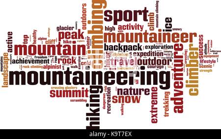 Mountaineering word cloud concept. Vector illustration Stock Vector ...