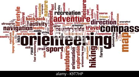 Orienteering word cloud concept. Vector illustration Stock Vector Image ...
