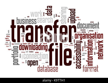 Transfer file word cloud Stock Photo - Alamy