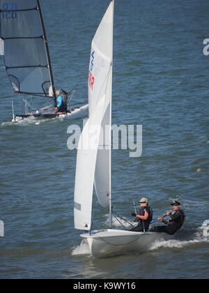 A 420 class sailing dinghy Stock Photo - Alamy