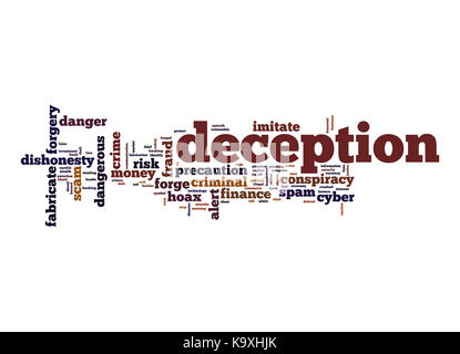 Deception word cloud Stock Photo - Alamy