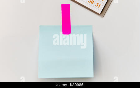 Blank Stickies or Post-It Notes Stuck to a Fridge Stock Photo - Alamy