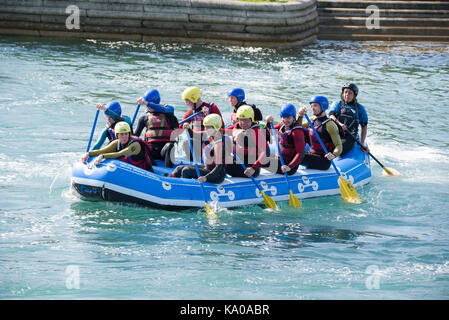 White water rafting at the Lee Valley White Water Centre, London, UK ...
