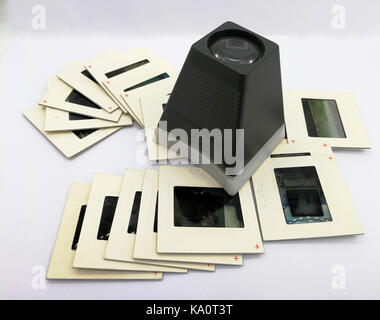 old slides and lens viewfinder Stock Photo - Alamy